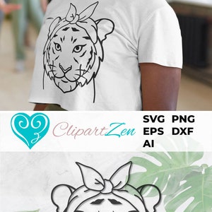 Tiger With Bandana, Momlife Kidlife Animal Face Head Cut File, Svg, Png ...