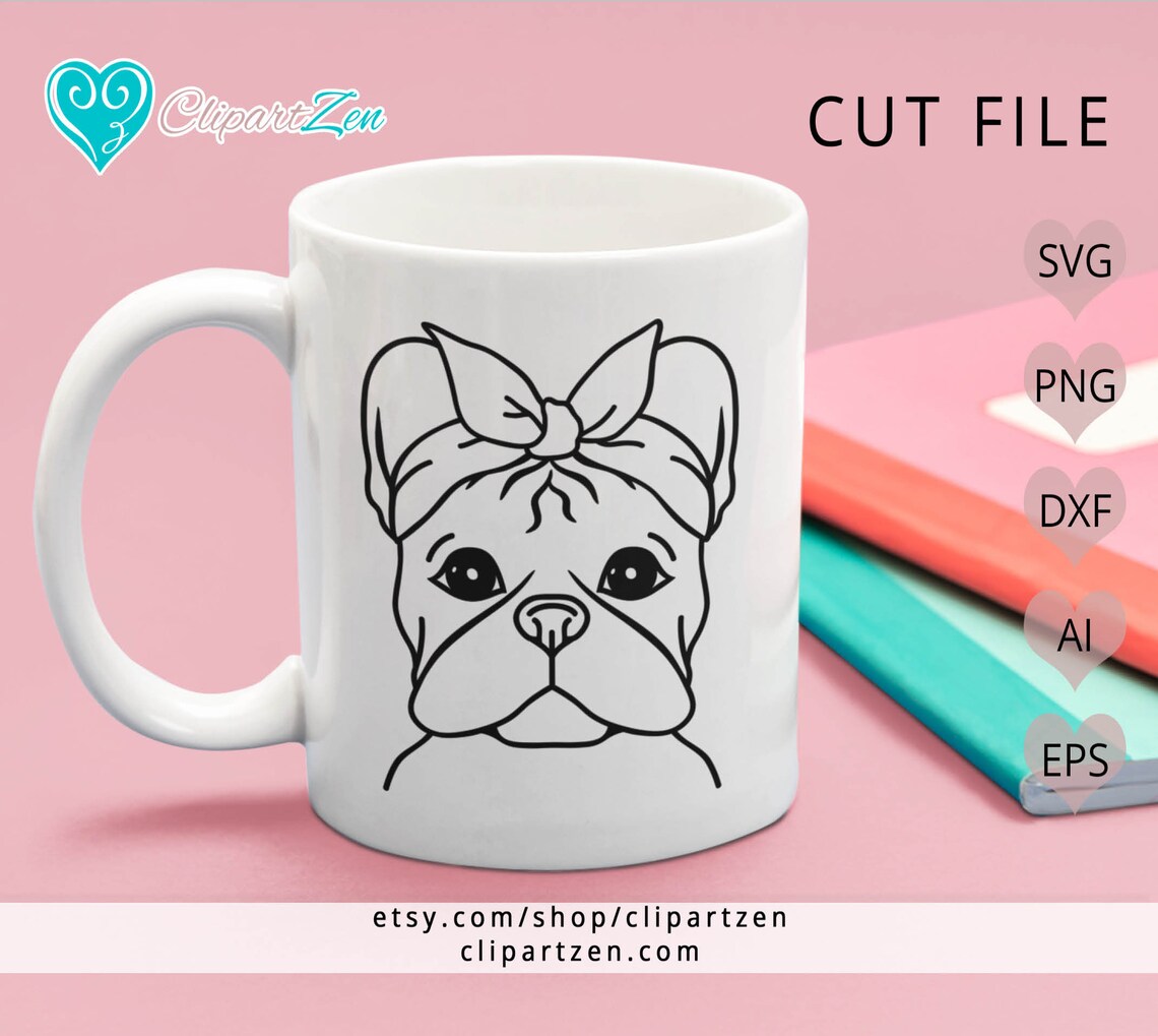 French Bulldog Bandana French Bulldog Face Outline Svg Dog - Etsy