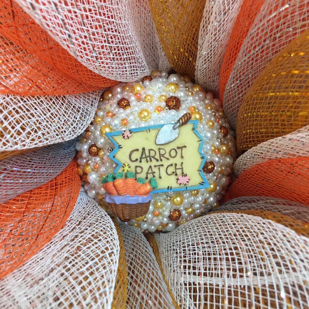 Easter Carrot Patch- Deco Mesh Wreath - Etsy