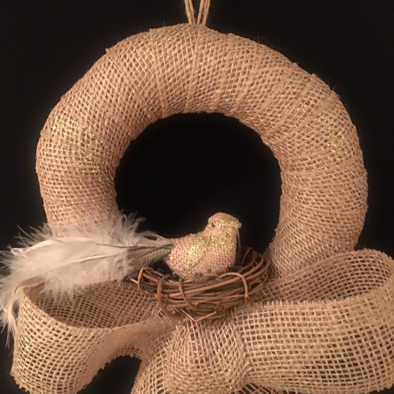 Rustic Burlap Bird Wreath - Etsy