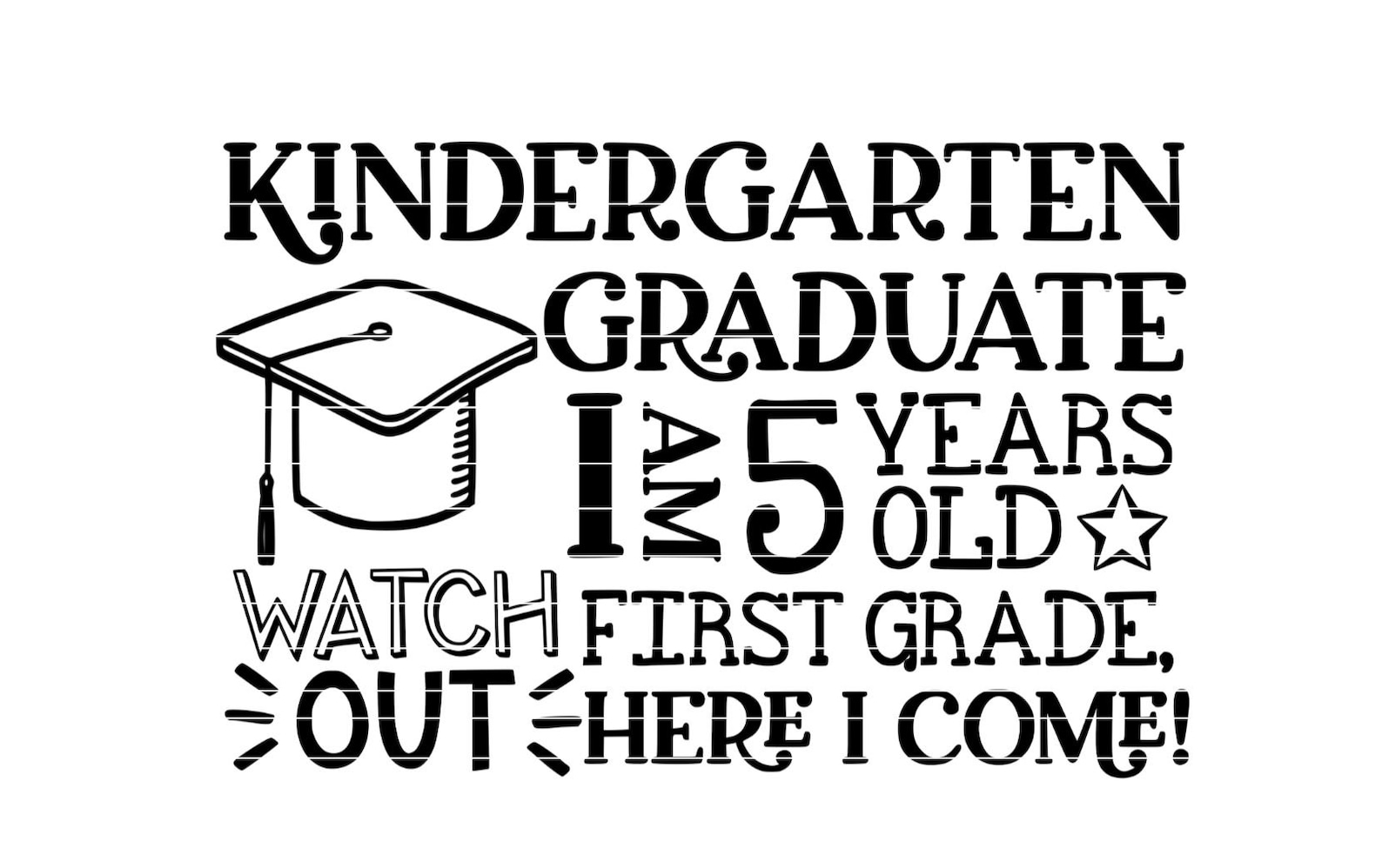 Kindergarten Graduation SVG Digital Download for Graduates - Etsy