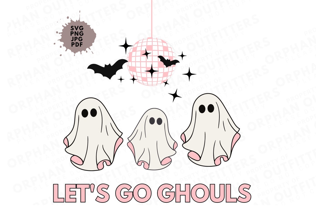 Lets Go Ghouls Halloween Sublimation Design, Kids Shirt SVG ...