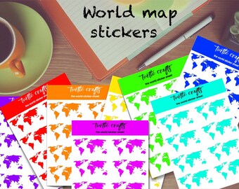 Small World Map Sticker - Etsy