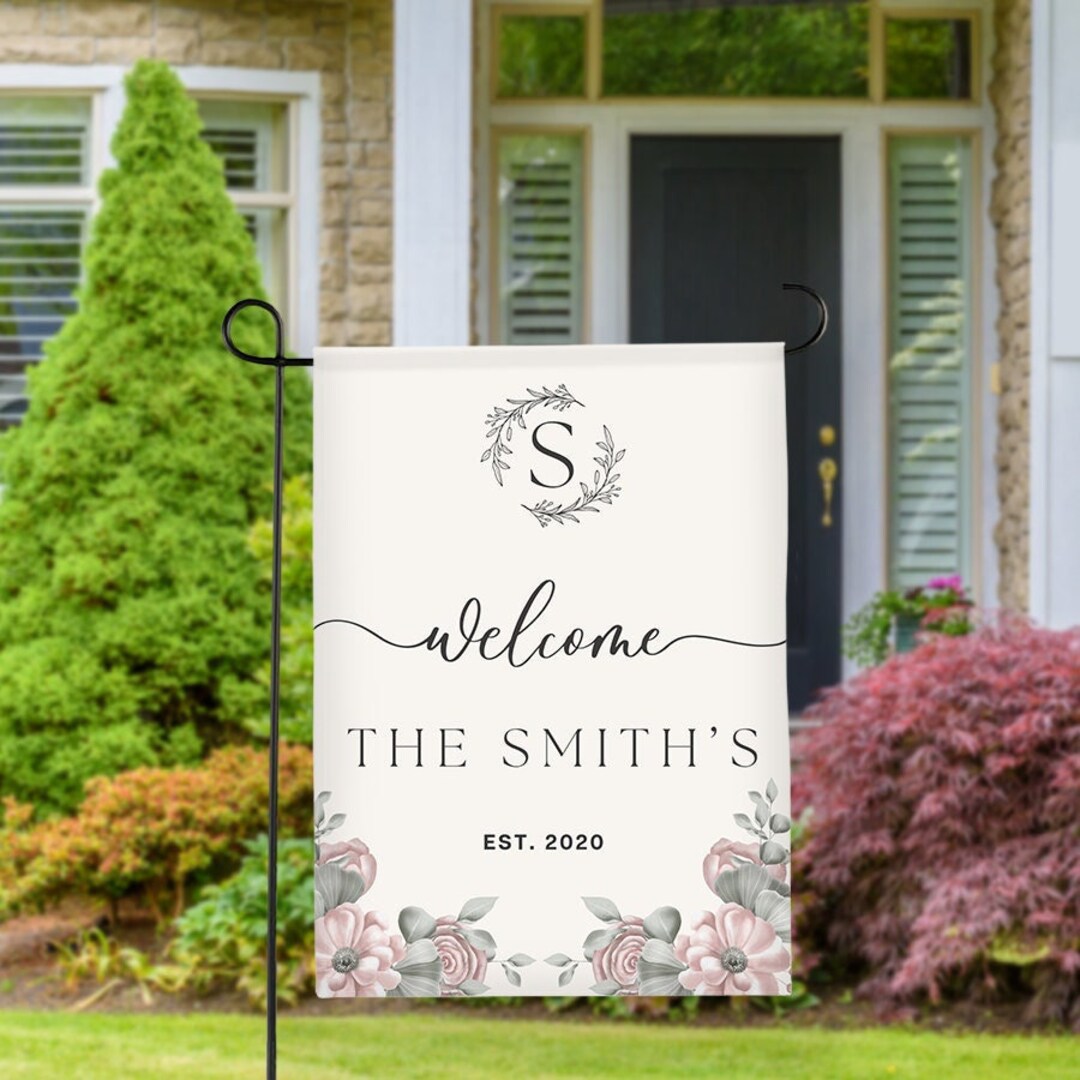 Custom Family Name Welcome Yard Flag - Etsy