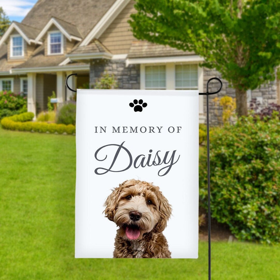 Custom Dog Name and Photo Memorial Yard Flag - Etsy