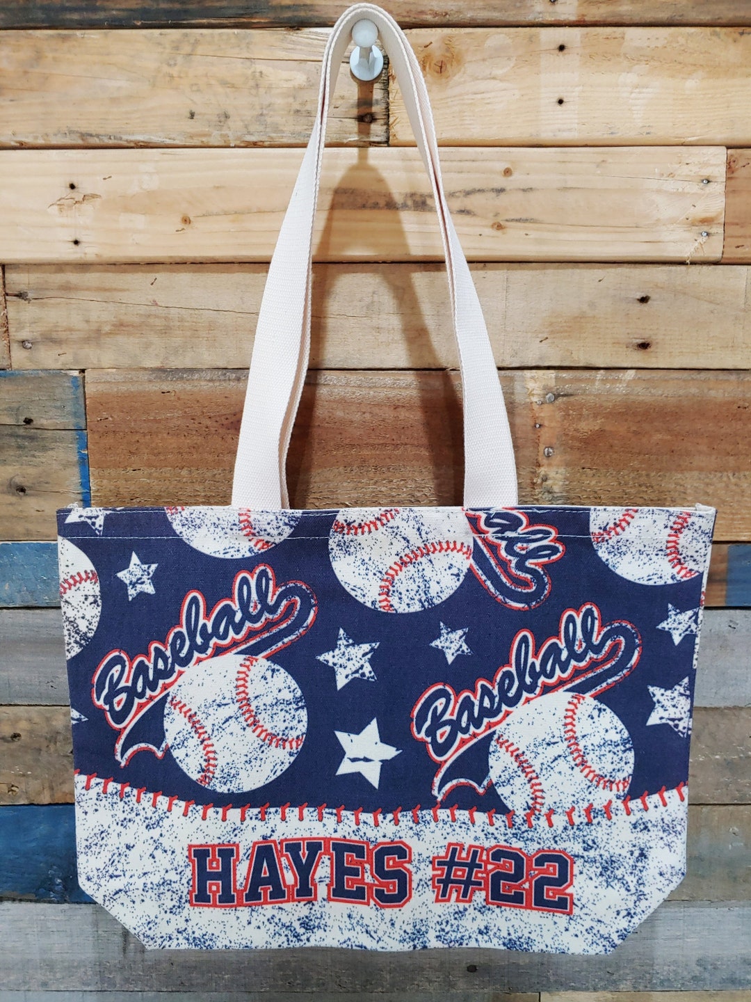 Personalized Baseball Tote Bag - Etsy