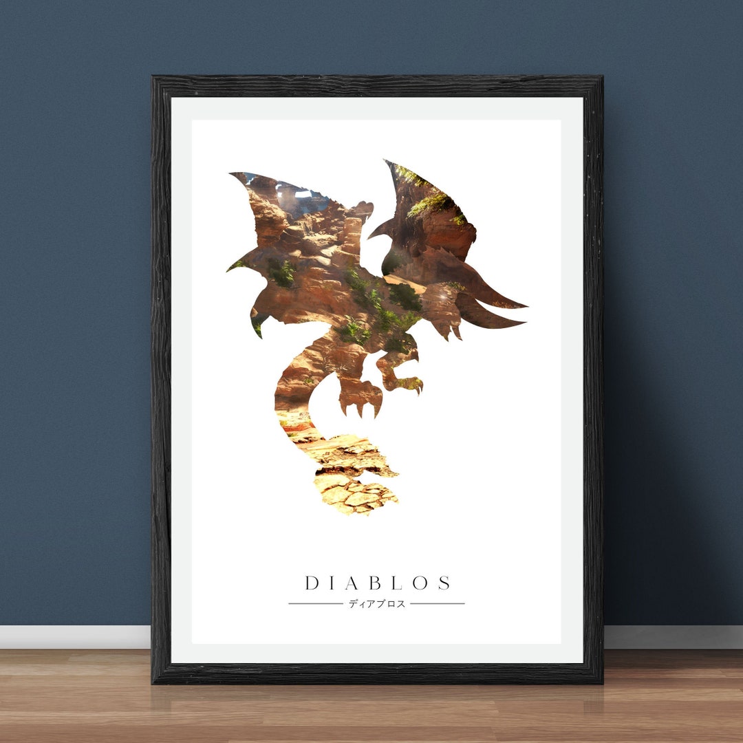 Diablos - Monster Hunter - Prints A4 - A3 - A2 - A1 - Wall Art - Etsy