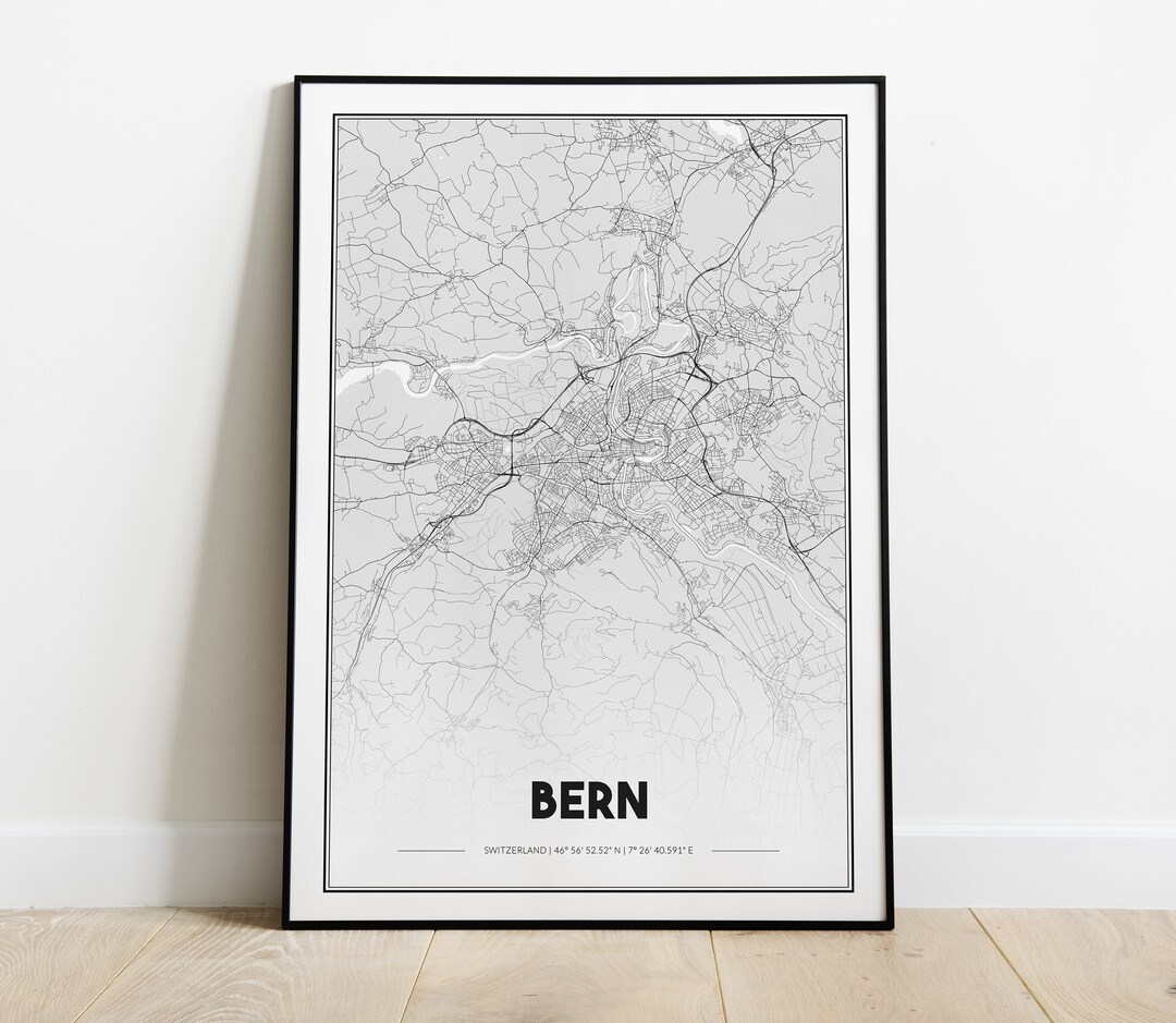 BERN - Map Print - Home Deco - Wall Art - Etsy