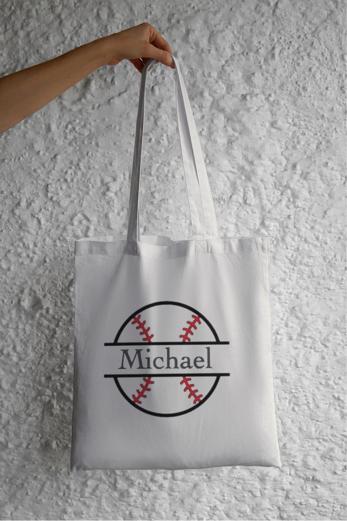Personalized Baseball Tote Bag, Custom Name Baseball Tote Bag, Baseball ...