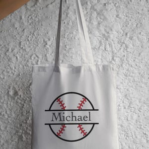 Personalized Baseball Tote Bag, Custom Name Baseball Tote Bag, Baseball ...