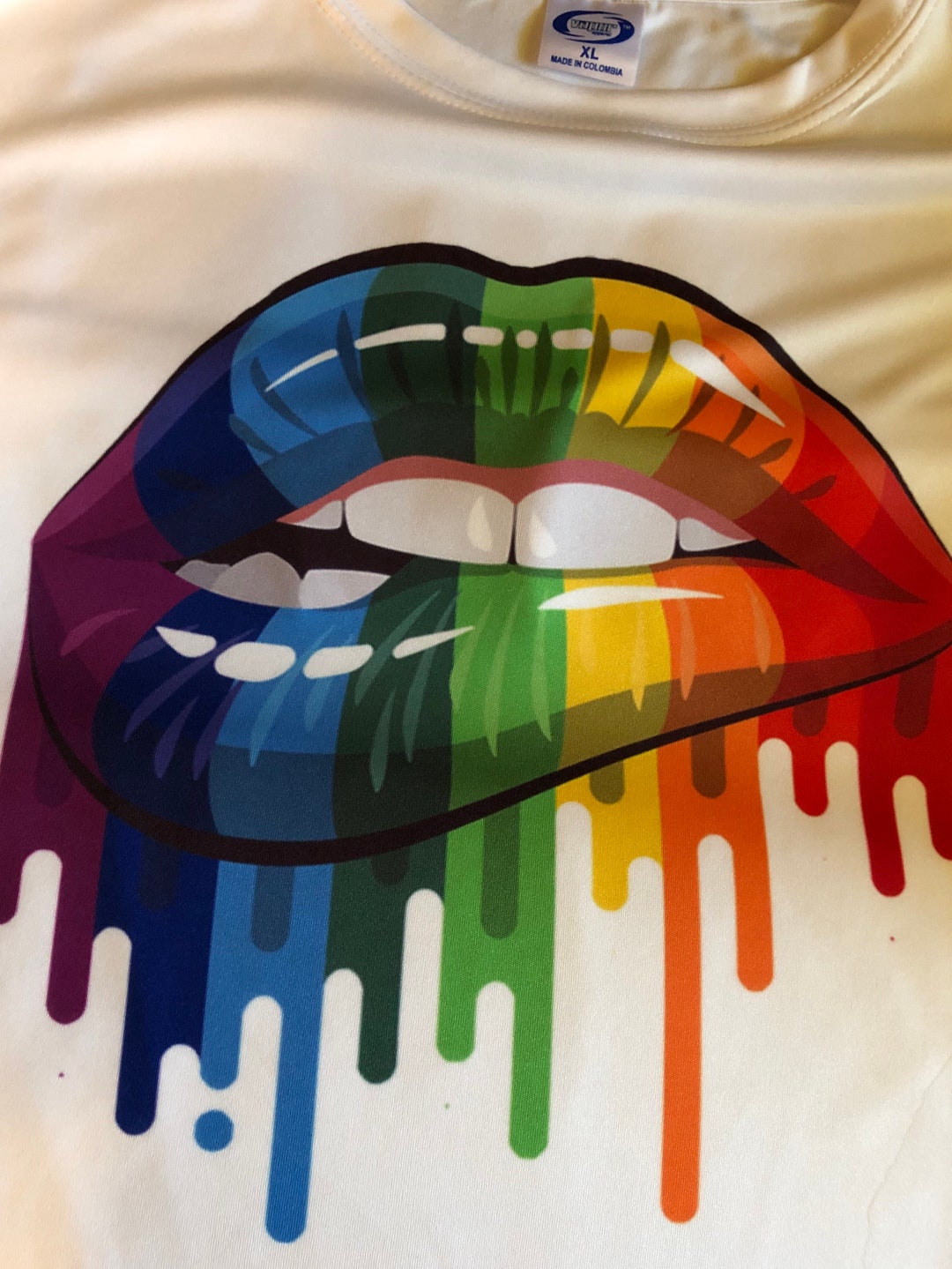 Multi Color Drip Lip Shirt - Etsy