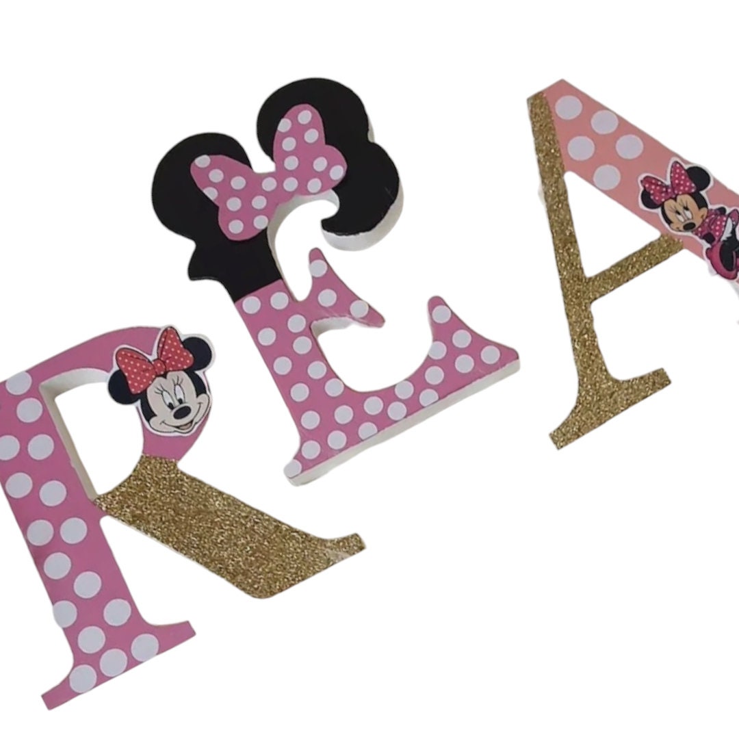 Minnie Mouse Themed MDF Letters - Etsy