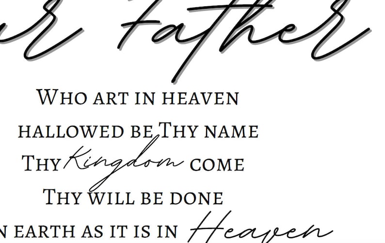 DIGITAL Download/our Father Prayer/ Our Father/ Print/ Printable ...