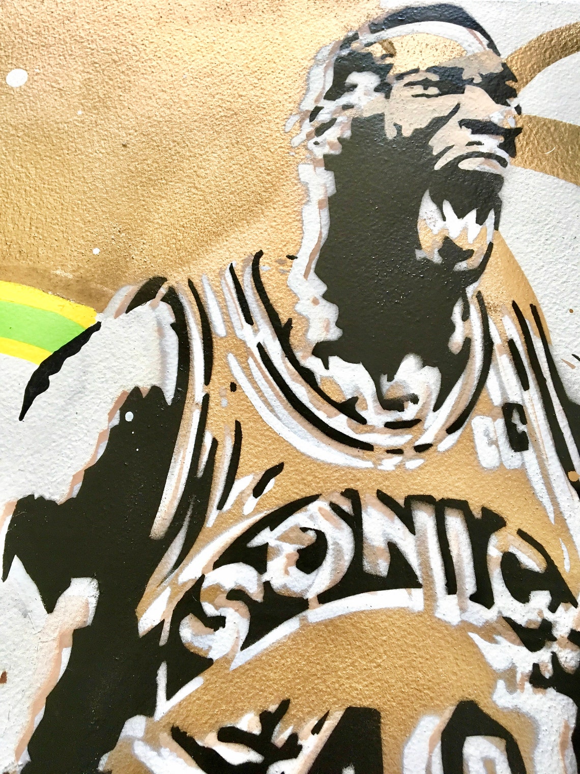 Painting Shawn Kemp, NBA Série 3, "i Love This Game", Artistic Work ...