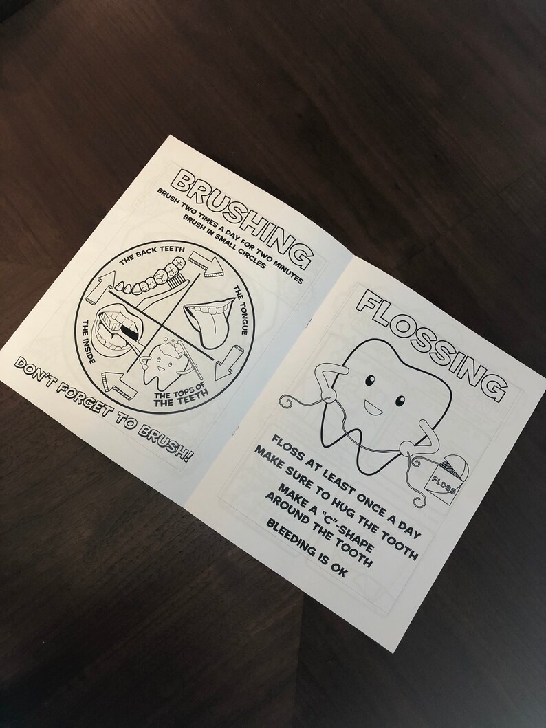 Children's Dental Coloring Book - Etsy