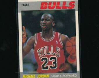 Michael Jordan REPRINT Card 1987-88 Fleer 59 - Etsy