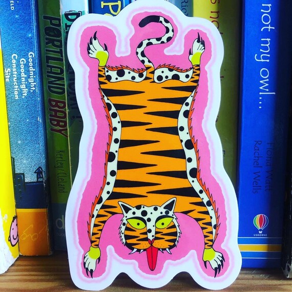 Folk Tiger Sticker-tiger Sticker | Etsy