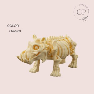Hippo Skeleton Articulated 3D Printed Animal Figure – Customizable ...