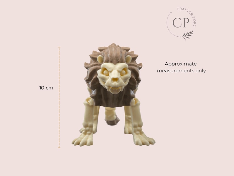 Lion Skeleton Articulated 3D Printed Animal Figure – Customizable ...