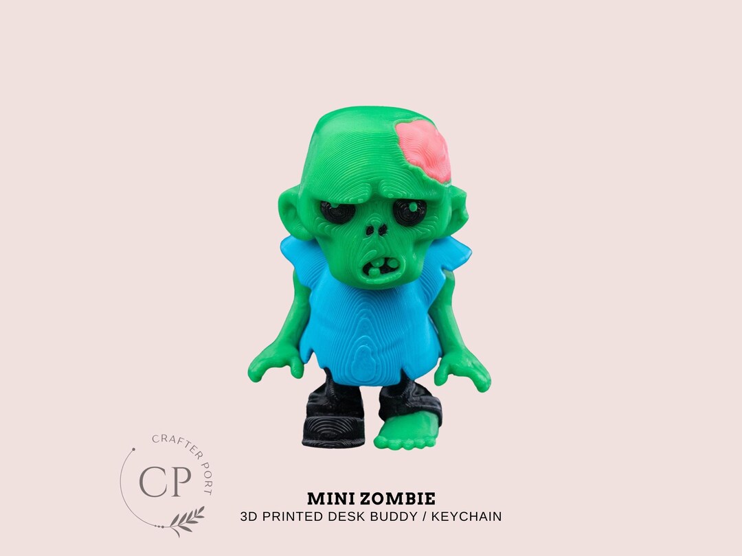 Mini Zombie Figurine - 3D Printed Desk Buddy Decor Toy Keychain - Etsy