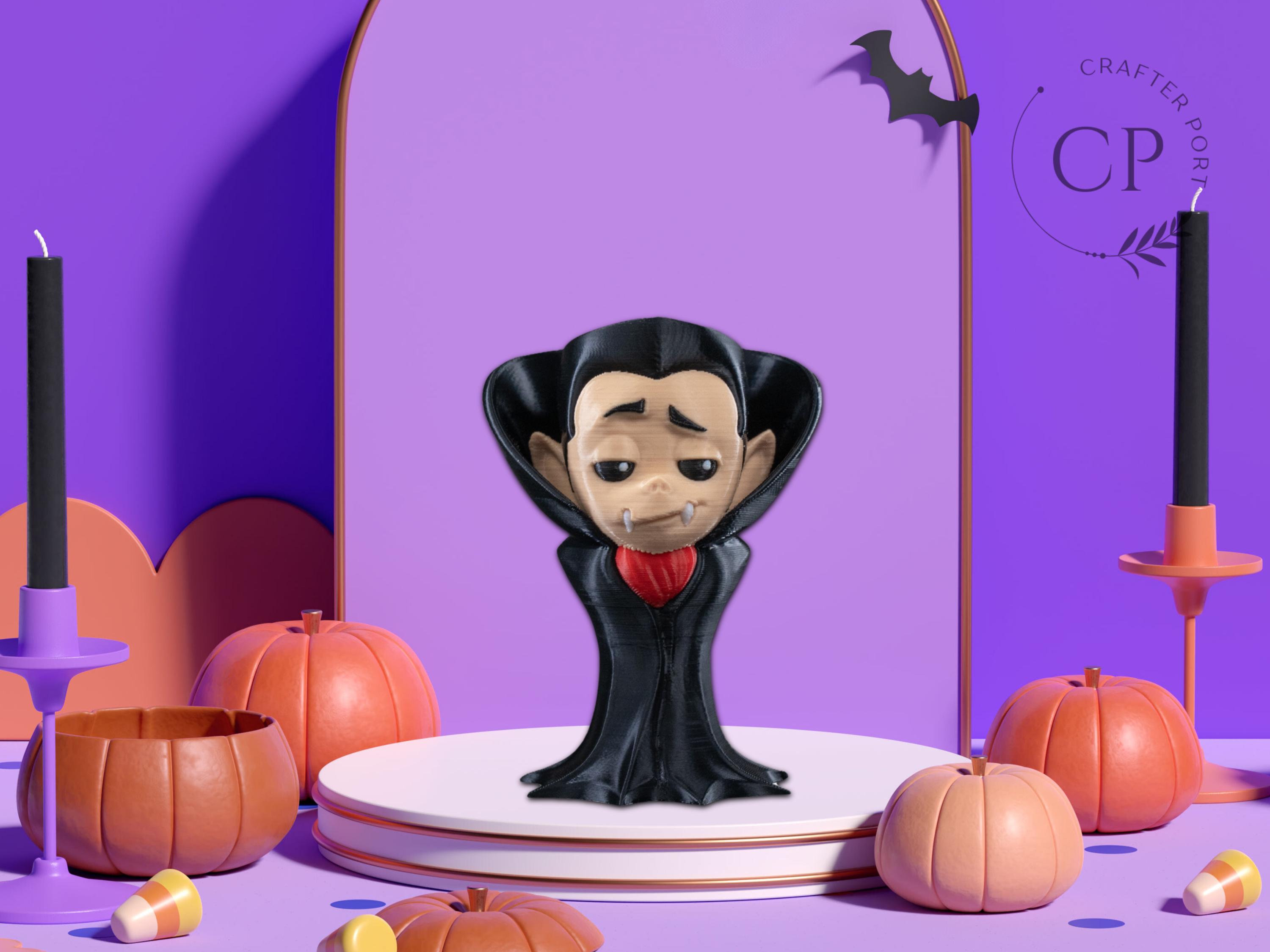 Mini Vampire Figurine - 3D Printed Dracula Desk Buddy Decor Toy ...