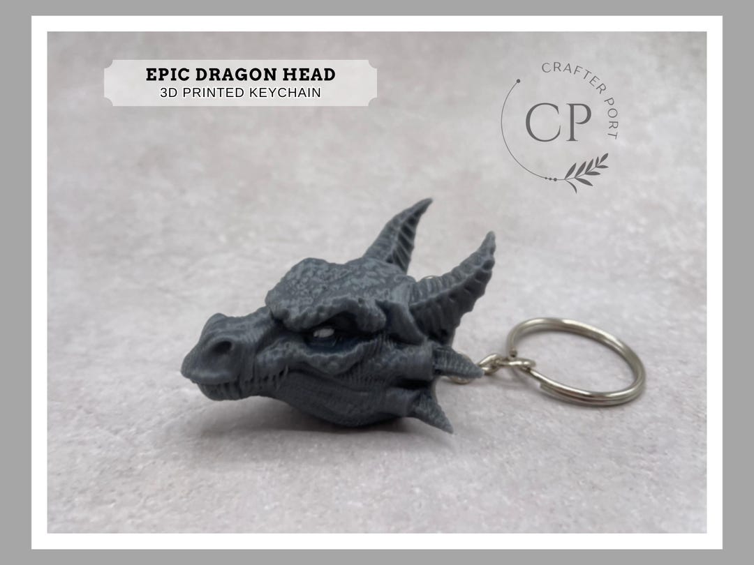 Custom 3D Printed Dragon Head Keychain – Personalized Key Accessory ...