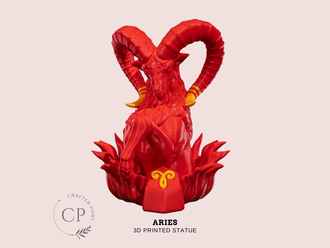 Custom Aries Zodiac Sign Statue - 3D Printed Astrology-inspired Home ...