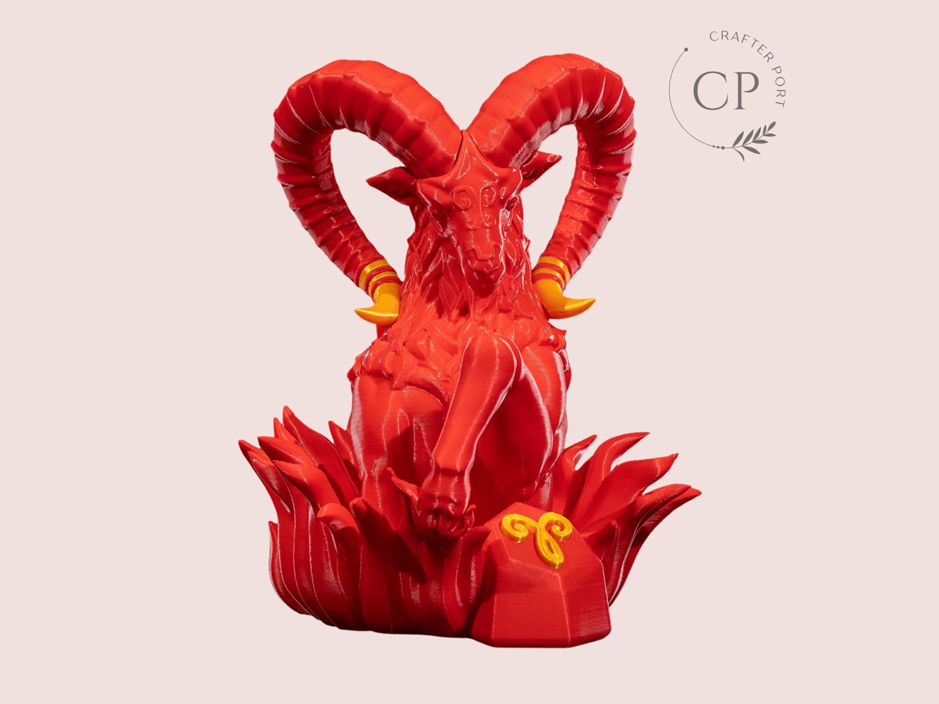Custom Aries Zodiac Sign Statue - 3D Printed Astrology-inspired Home ...