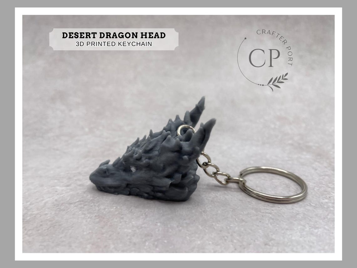 Custom 3D Printed Dragon Head Keychain – Personalized Key Accessory ...