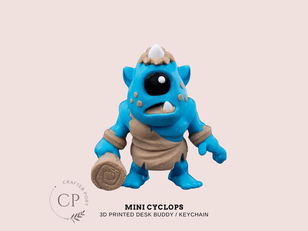 Mini Cyclops Figurine - 3D Printed Desk Buddy Decor Toy Keychain - Etsy