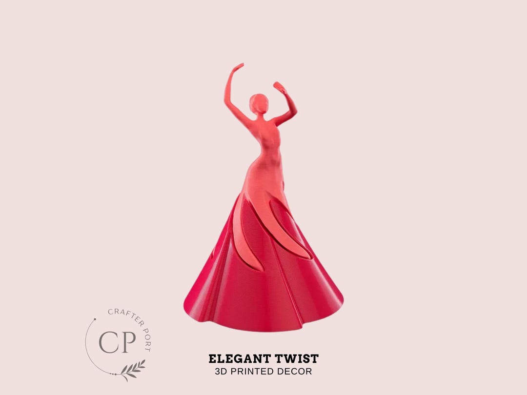 Elegant Twist - 3D Printed Dancer Figure Statue Decor Gift - Custom ...