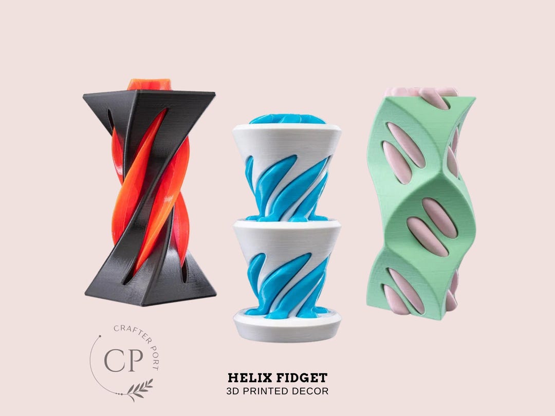 Helix Fidget - 3D Printed Geometric Vortex Figure Desk Decor - Custom ...