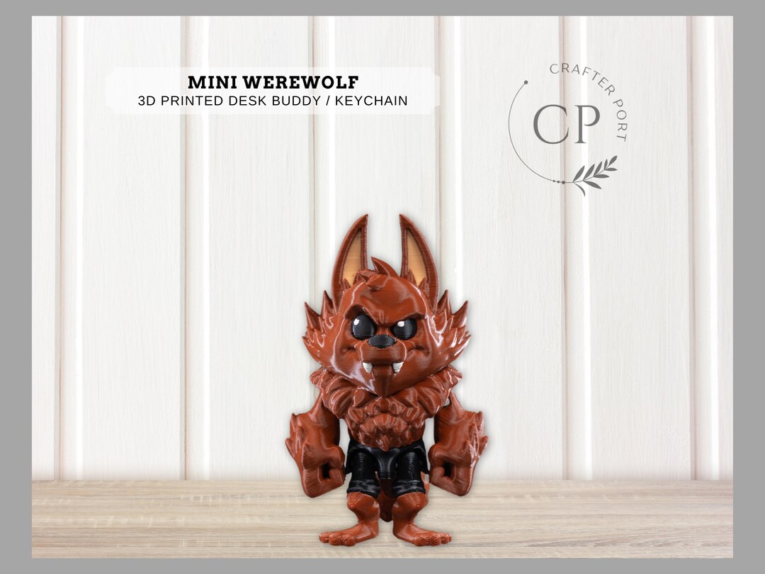 Mini Werewolf Figurine 3D Printed Desk Buddy Decor Toy Keychain - Etsy
