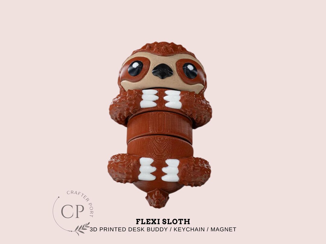 Flexi Sloth 3D Printed Articulated Animal Figure - Desk Buddy Home ...