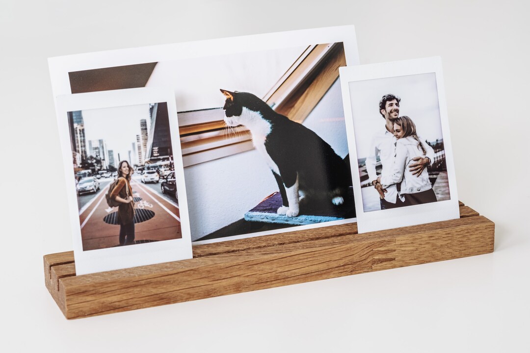 Oak Wood Photo Holder Instax Photo Stand Photo Gift Photo Bar - Etsy