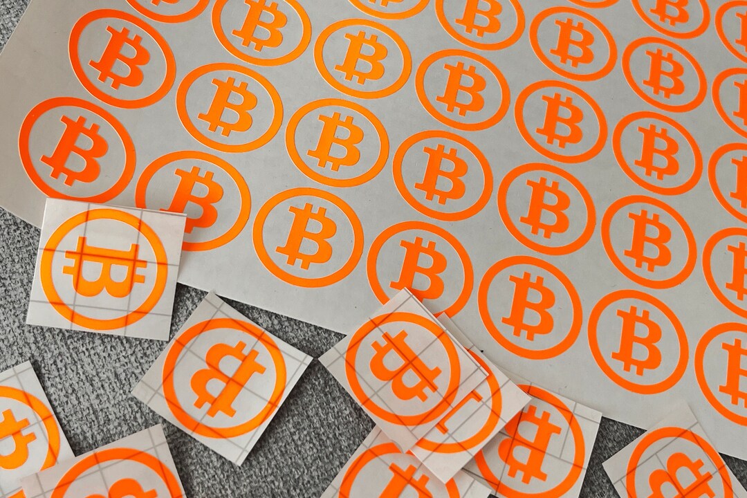 Bitcoin Stickers, 20 Pieces, Vinyl Stickers, Neon Orange, Bright, Cut ...