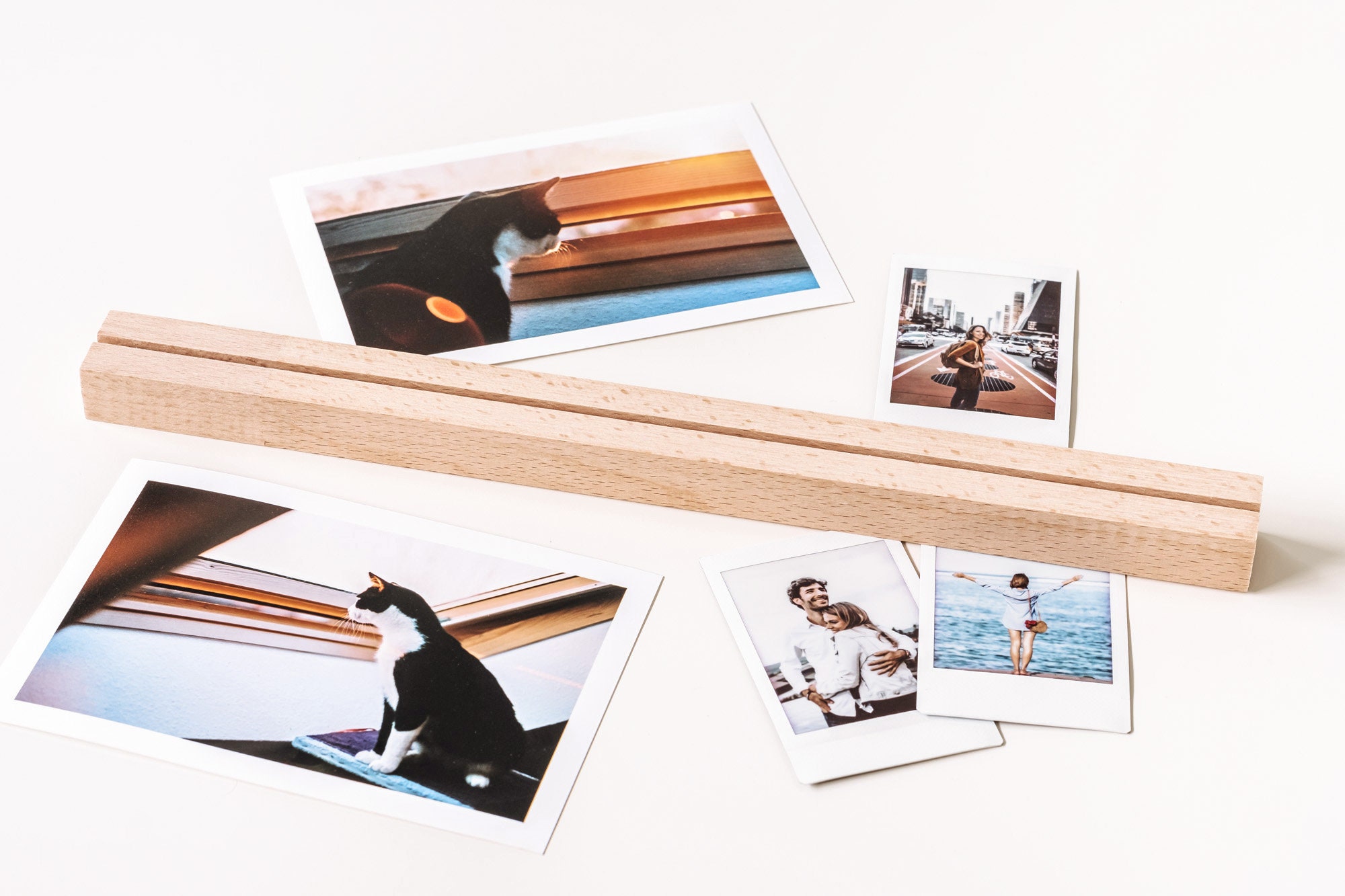 Fotohalter aus Holz 30 cm Gravur Buche Polaroid | Etsy