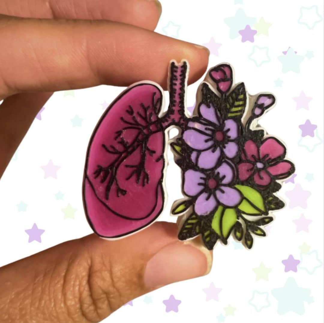 Lung and Flower Straw Topper - Respiratory Therapist Gift - Nurse ...