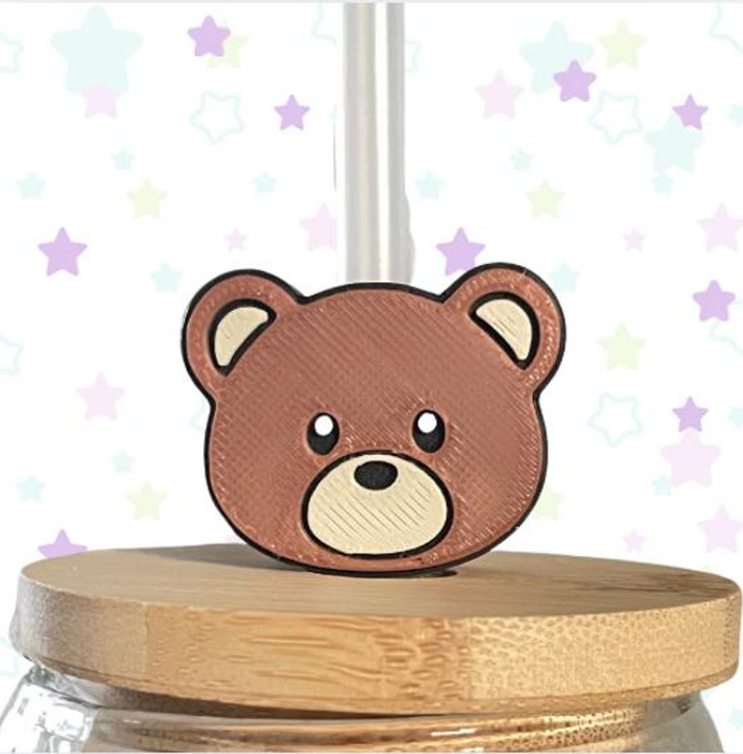 Teddy Bear Straw Topper – Cute & Cozy Tumbler Accessory - Etsy