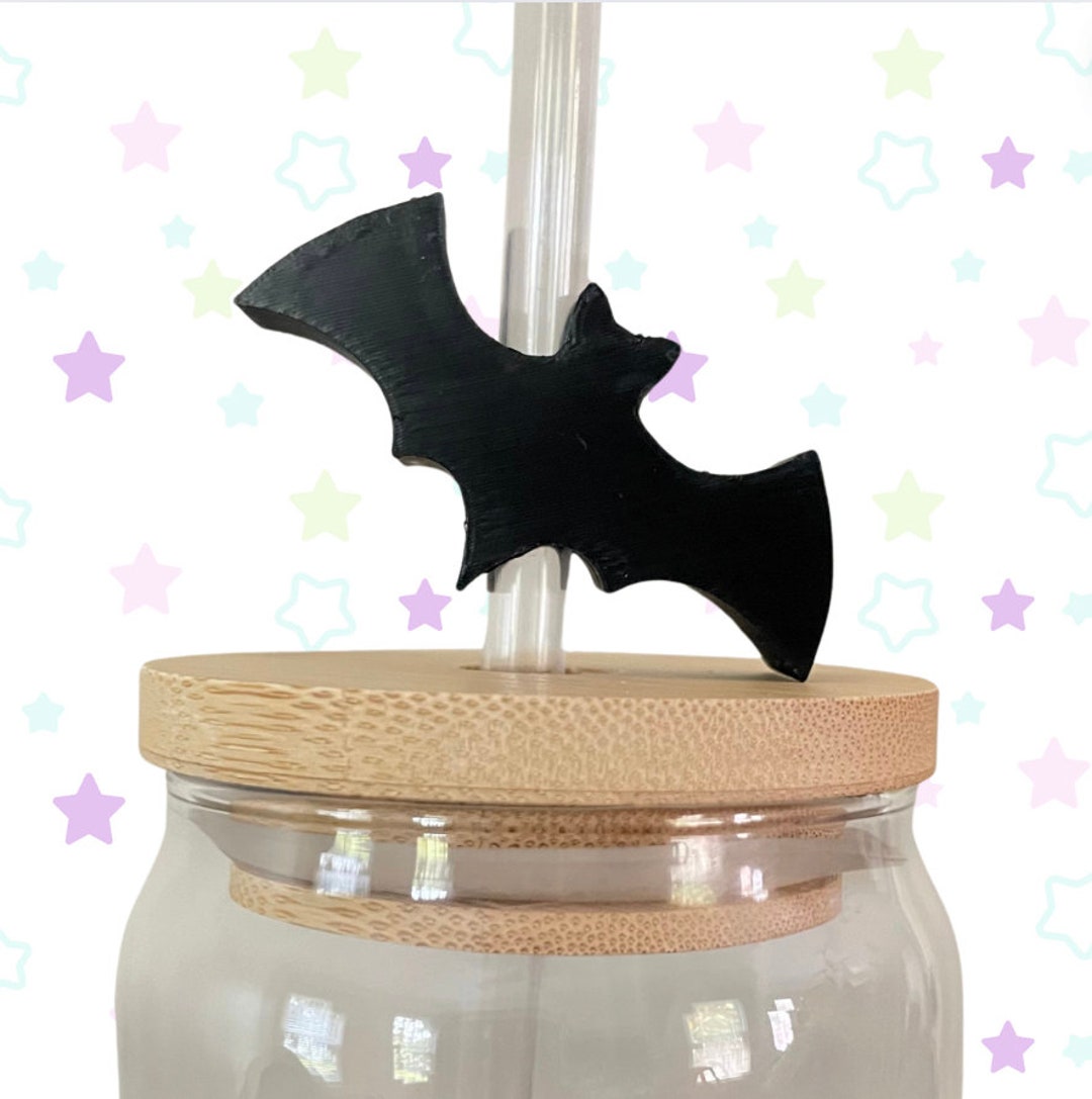 3D Printed Bat Straw Topper - Perfect for Halloween and Spooky Fun - Etsy