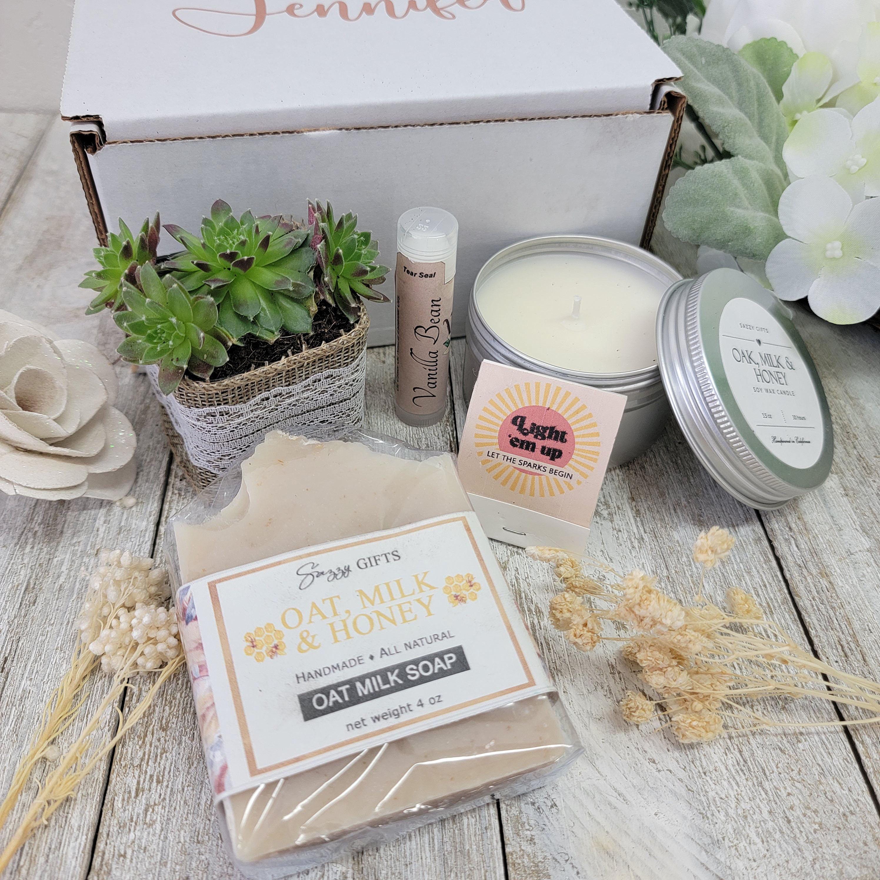 Sending Love Gift Box: Soy Candle, Succulent, & Handmade Soap - Etsy