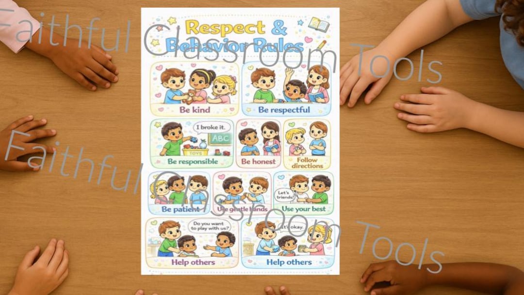 Respect Behavior Rules Poster | Classroom Rules Chart | SEL & PBIS ...