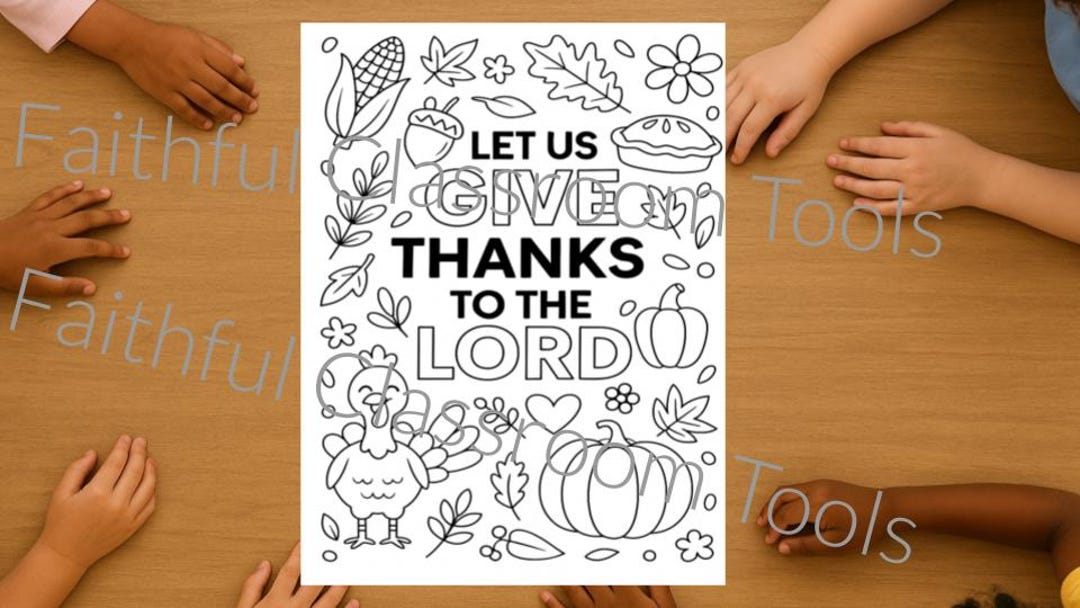 Let Us Give Thanks to the Lord Coloring Page | Christian Thanksgiving ...