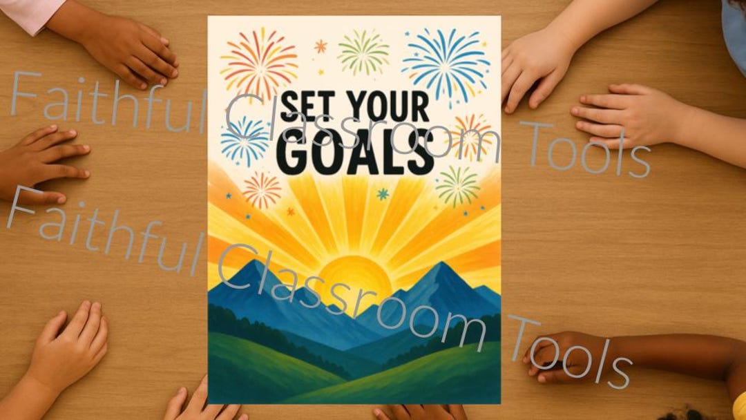 Set Your Goals Motivational Poster Growth Mindset Classroom Decor New ...