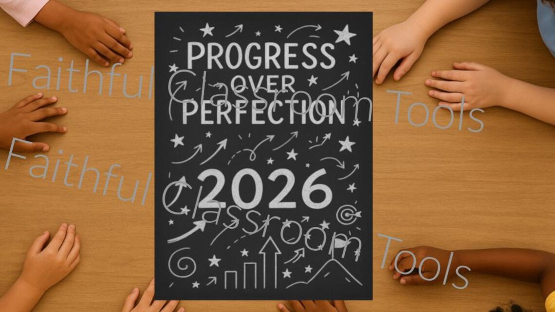 Progress Over Perfection 2026 Poster | New Year Motivation Printable ...