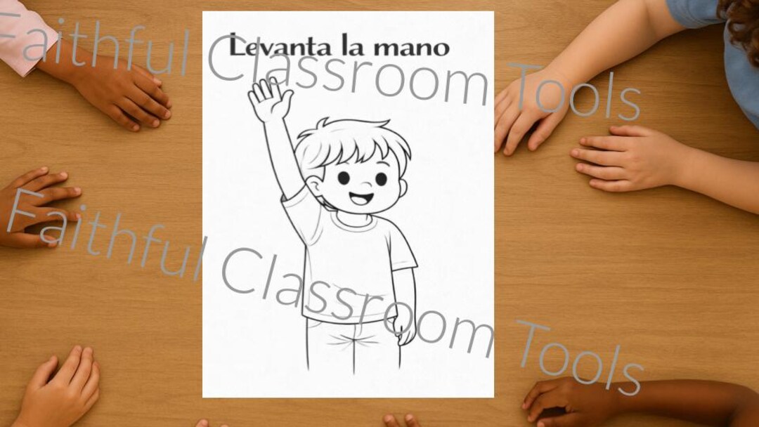 Levanta La Mano Poster | Raise Your Hand to Speak | Spanish Classroom ...