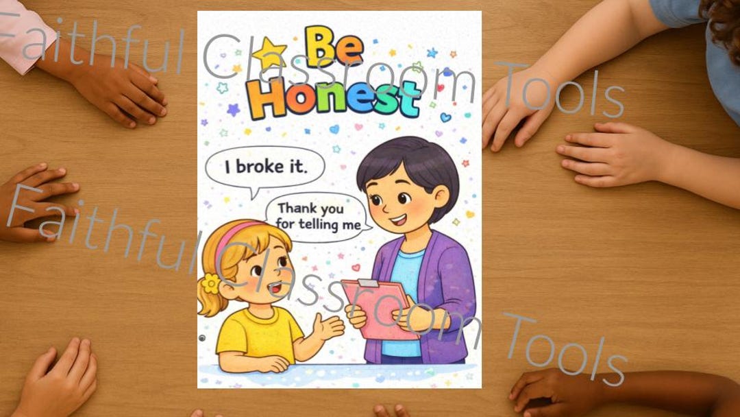 Be Honest Classroom Poster | Honesty & Truth-telling Behavior Chart ...