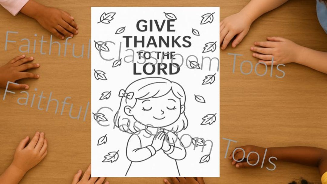 Give Thanks to the Lord Coloring Page | Christian Thanksgiving Activity ...