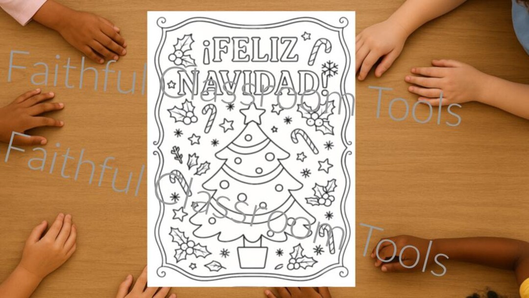 Feliz Navidad Coloring Page | Christmas Break Activity | Spanish ...