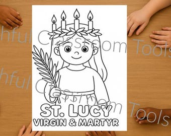 Saint Lucy Coloring Page - Etsy